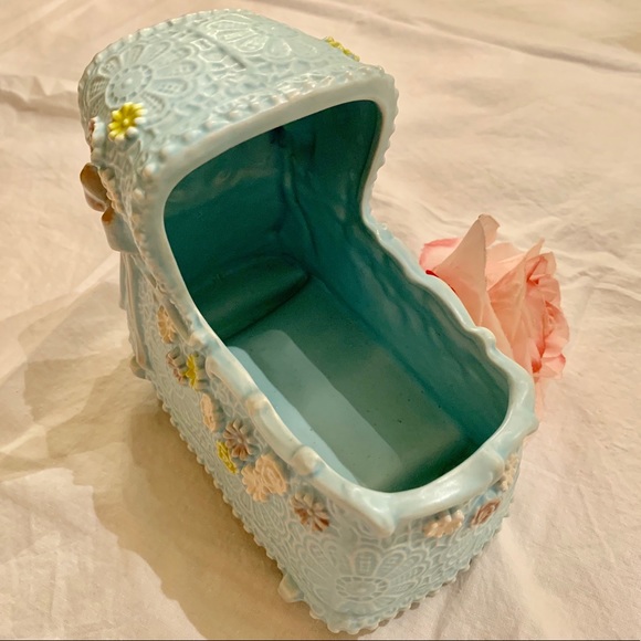 Vintage Napco | Accents | Vintage Napco Japan Baby Cradle Shaped Floral ...